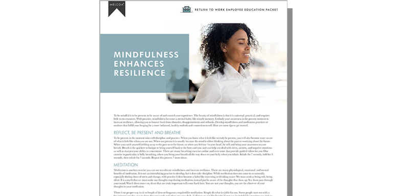 Resource 9: Mindfulness Enhances Resilience - WELCOA