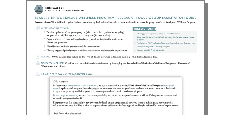 Leadership Workplace Wellness Program Feedback Focus Group Facilitation ...