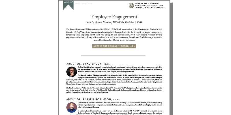 Employee Engagement with Dr. Russell Robinson and Dr. Brad Shuck ...