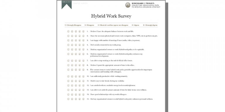Hybrid Work Sample Survey - Wellness Alliance