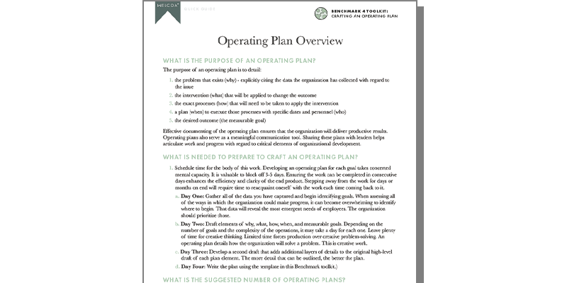 Operating Plan Overview - Wellness Alliance