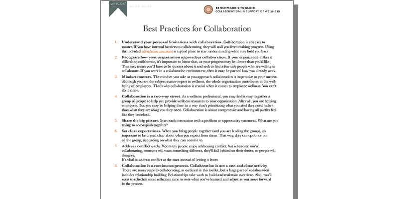 Best Practices for Collaboration - Wellness Alliance