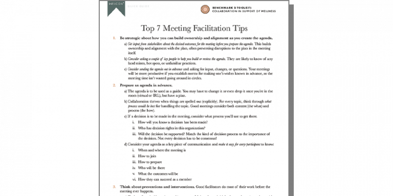 Top 7 Meeting Facilitation Tips - Wellness Alliance